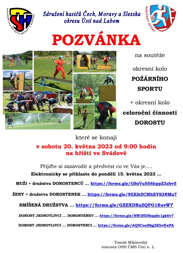 POŽÁRNÍ SPORT + DOROST 2023 - OSH ČMS Ústí nad Labem